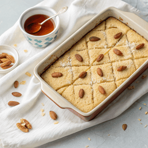 Best Basbousa Recipe Semolina Cake | Easy Arabic Dessert