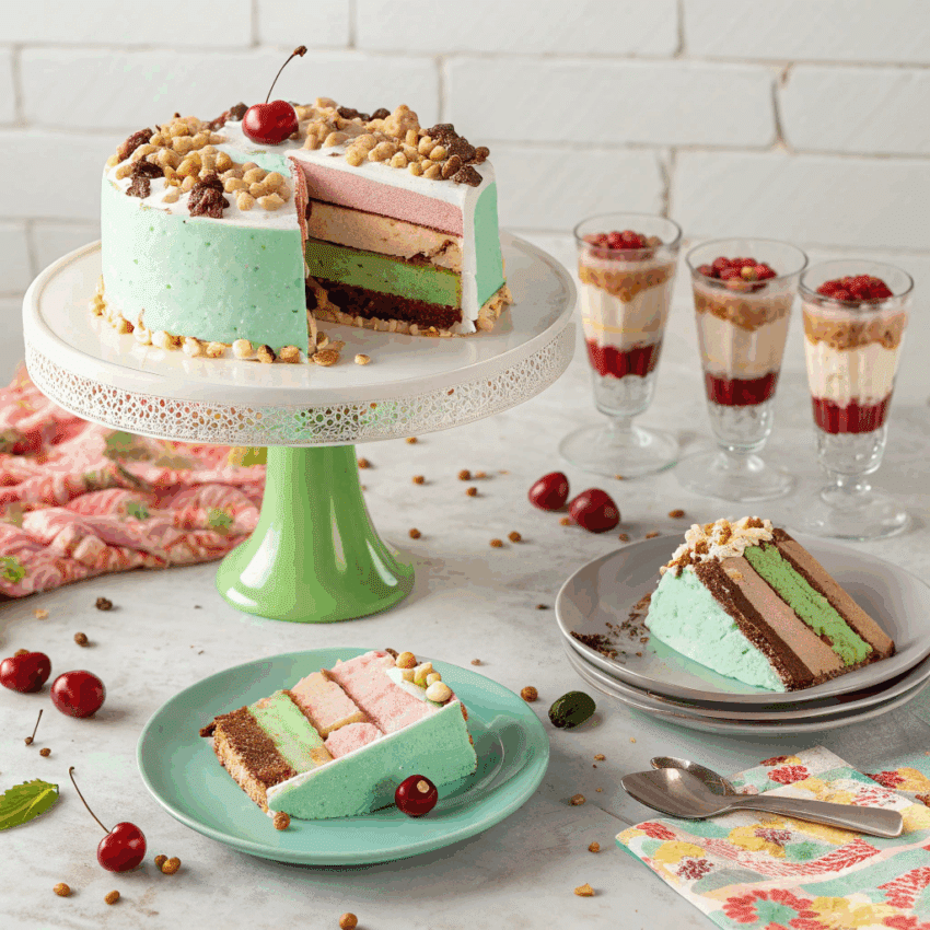 Spumoni Italian Layered Ice Cream Recipe