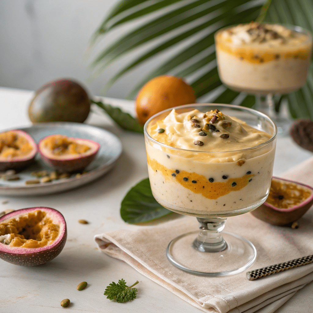 Passion Fruit Whipped Mousse | Easy No-Bake Tropical Dessert