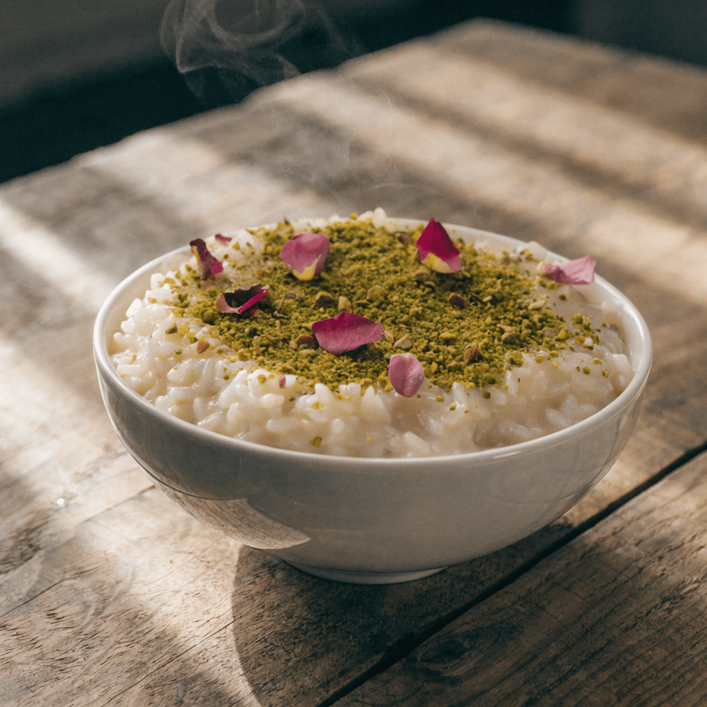 Rose Pistachio Rice Pudding Recipe